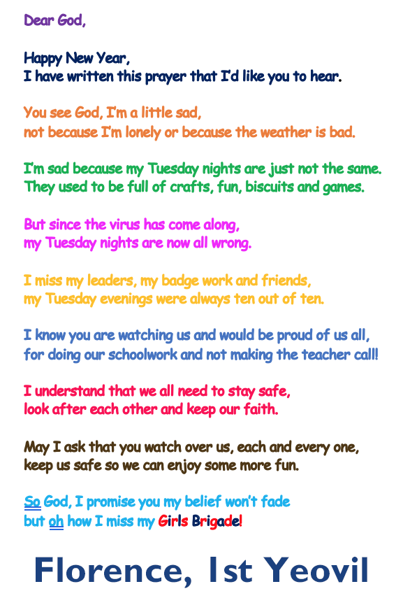 A prayer for GB in 2021 | Girls' Brigade Ministries